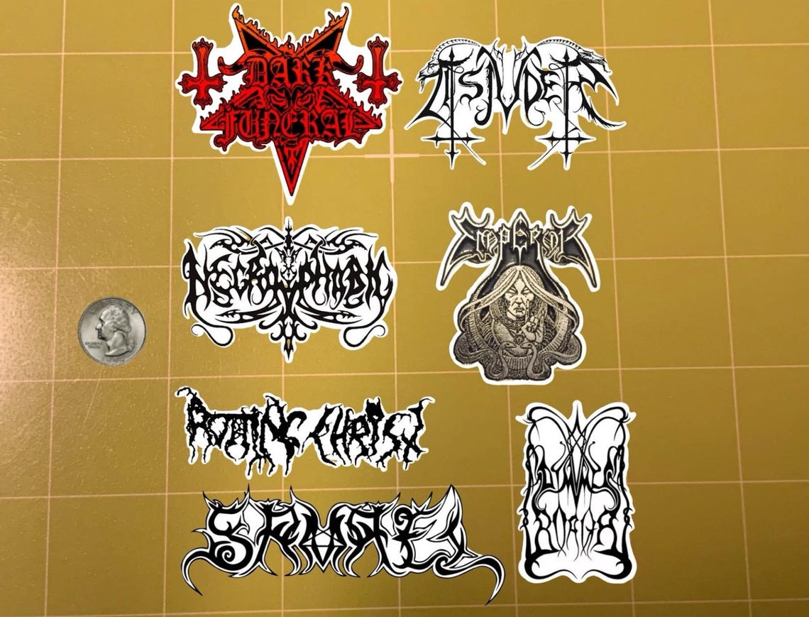 Black Metal Sticker Pack - Etsy
