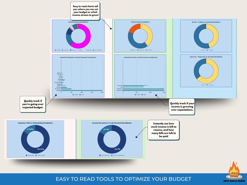 Interactive 15 Minute Monthly Budget Planner | Bill Tracker Financial ...
