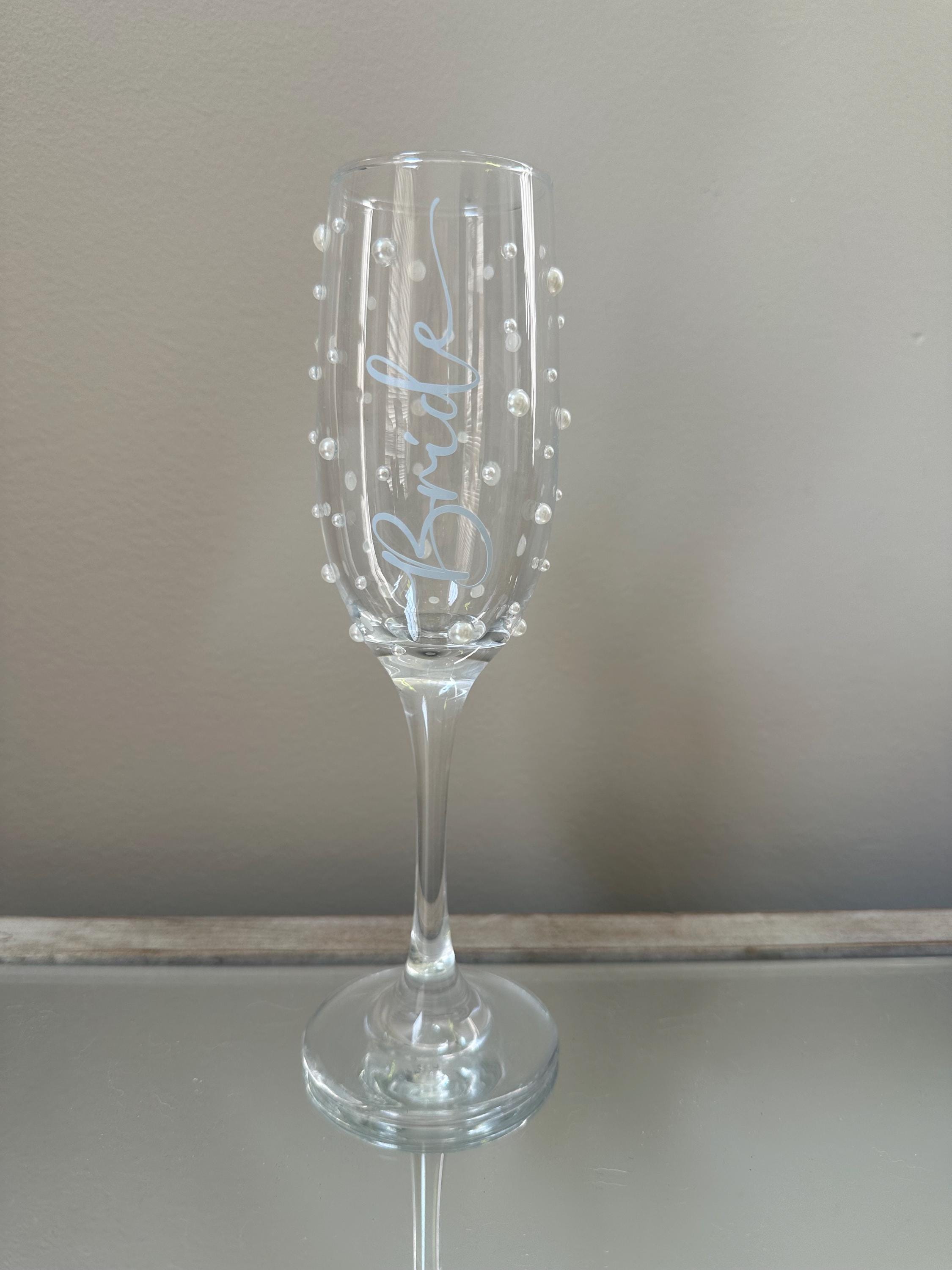 Bride Champagne Flute | Pearl Flute | Custom Bridal Flute - Etsy