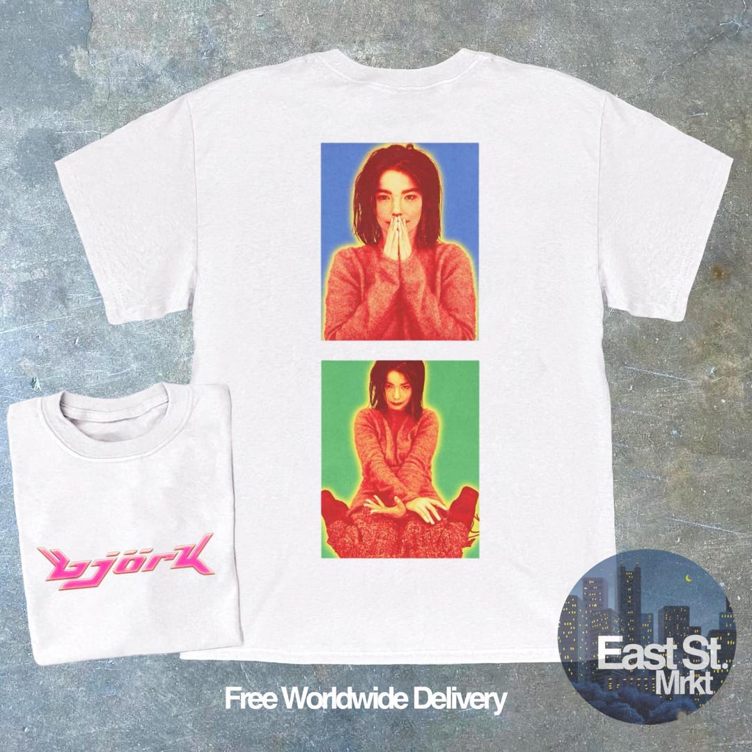 Bjork T-shirt Front & Back Design V2 | Gift Idea | Vintage Style | Cool ...
