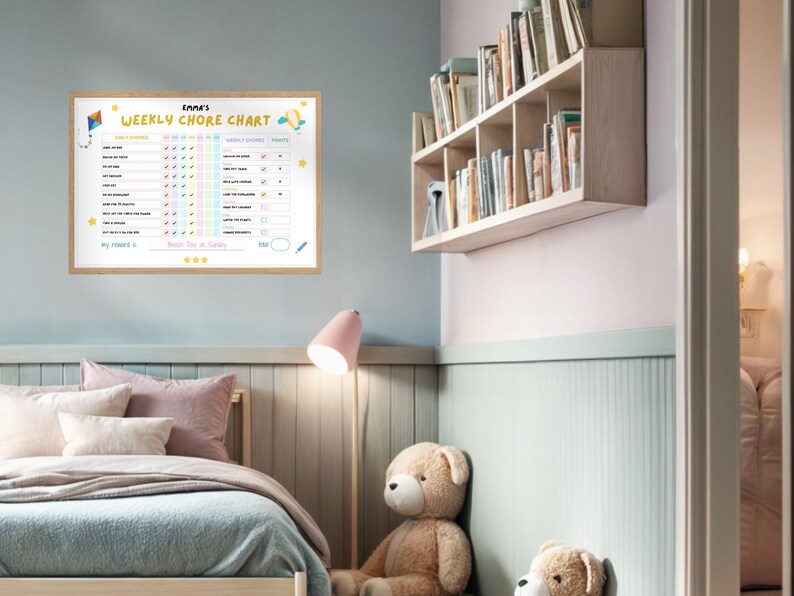 Kids Chore Chart Weekly Chore Chart Kids Daily Checklist Kids to Do List Kids Reward Chart Kids ...