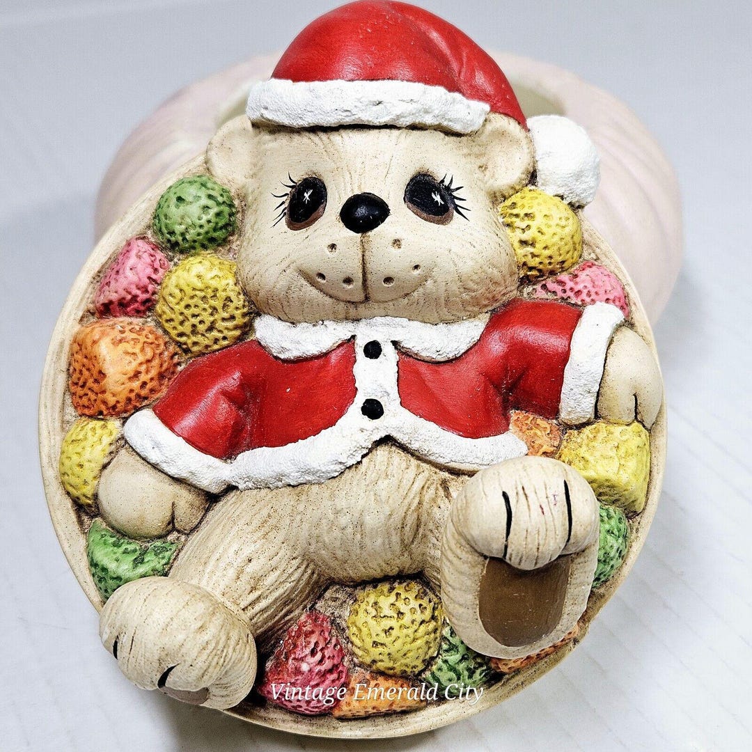 Vtg Dona's Mold Inc. Bear Sugar Gum Drops Trinket Box Candy Dish ...