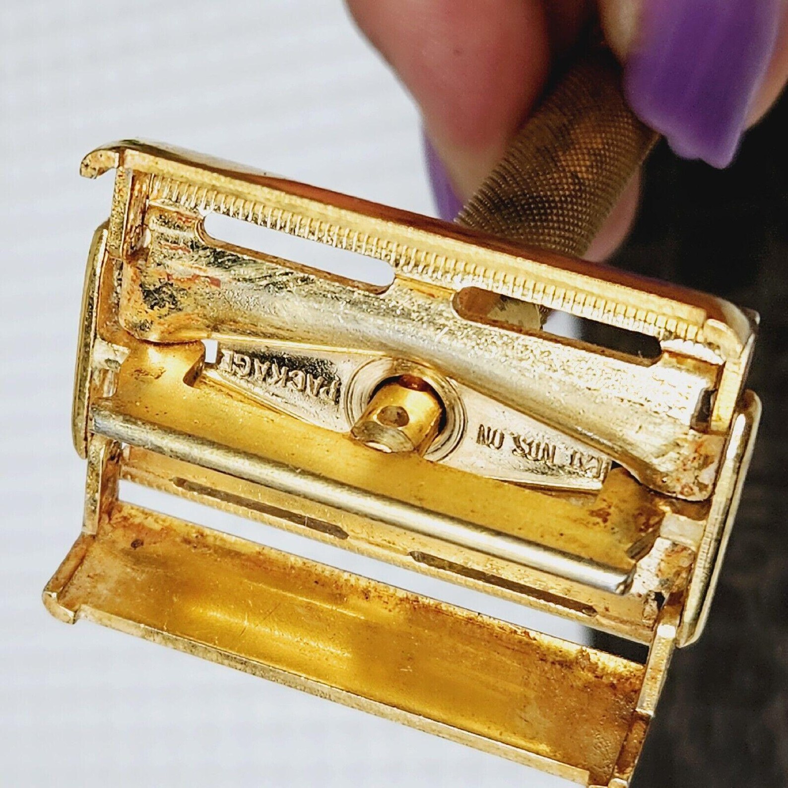 Vintage 1940's Gillette Milord Gold Tone TTO DE Razor /original Case ...
