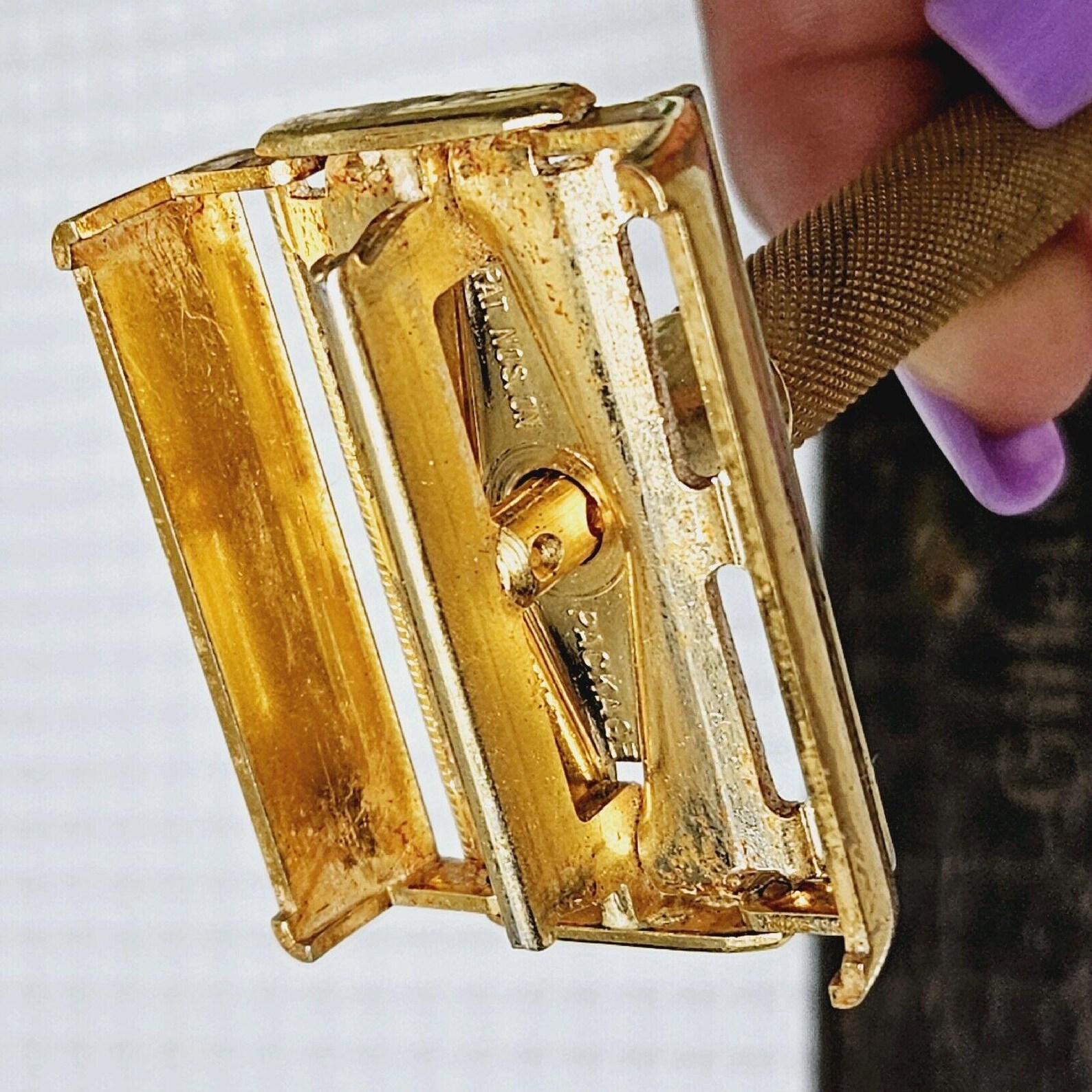 Vintage 1940's Gillette Milord Gold Tone TTO DE Razor /original Case ...