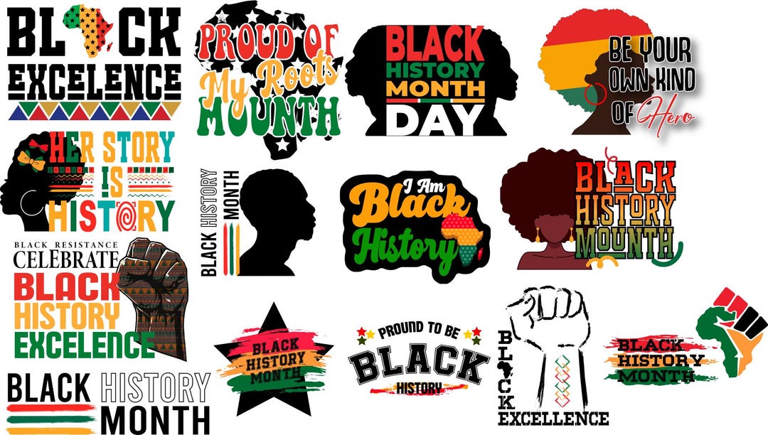 Black History Set of 14 PNG, Black Girl History Sublimation PNG ...
