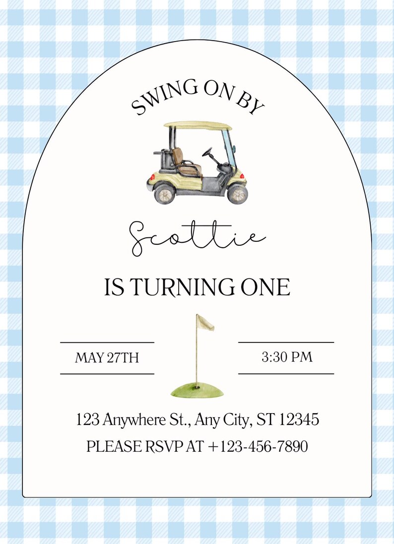 Golf Birthday Invitation, Golf Themed Birthday Invite, Party ...