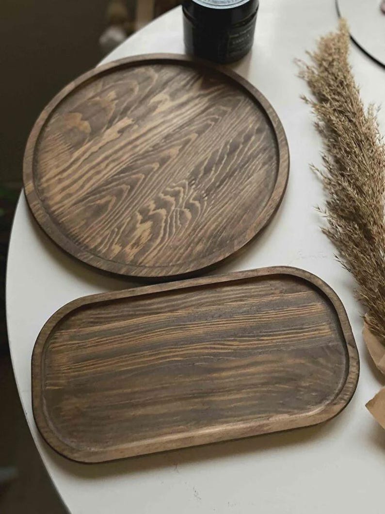 Rustic Wooden Serving Tray Compartments - Handmade Breakfast Cheese ...