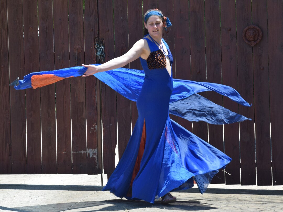 Custom Costume Dress - SPINNING and DANCING Dress - Blue and Orange ...