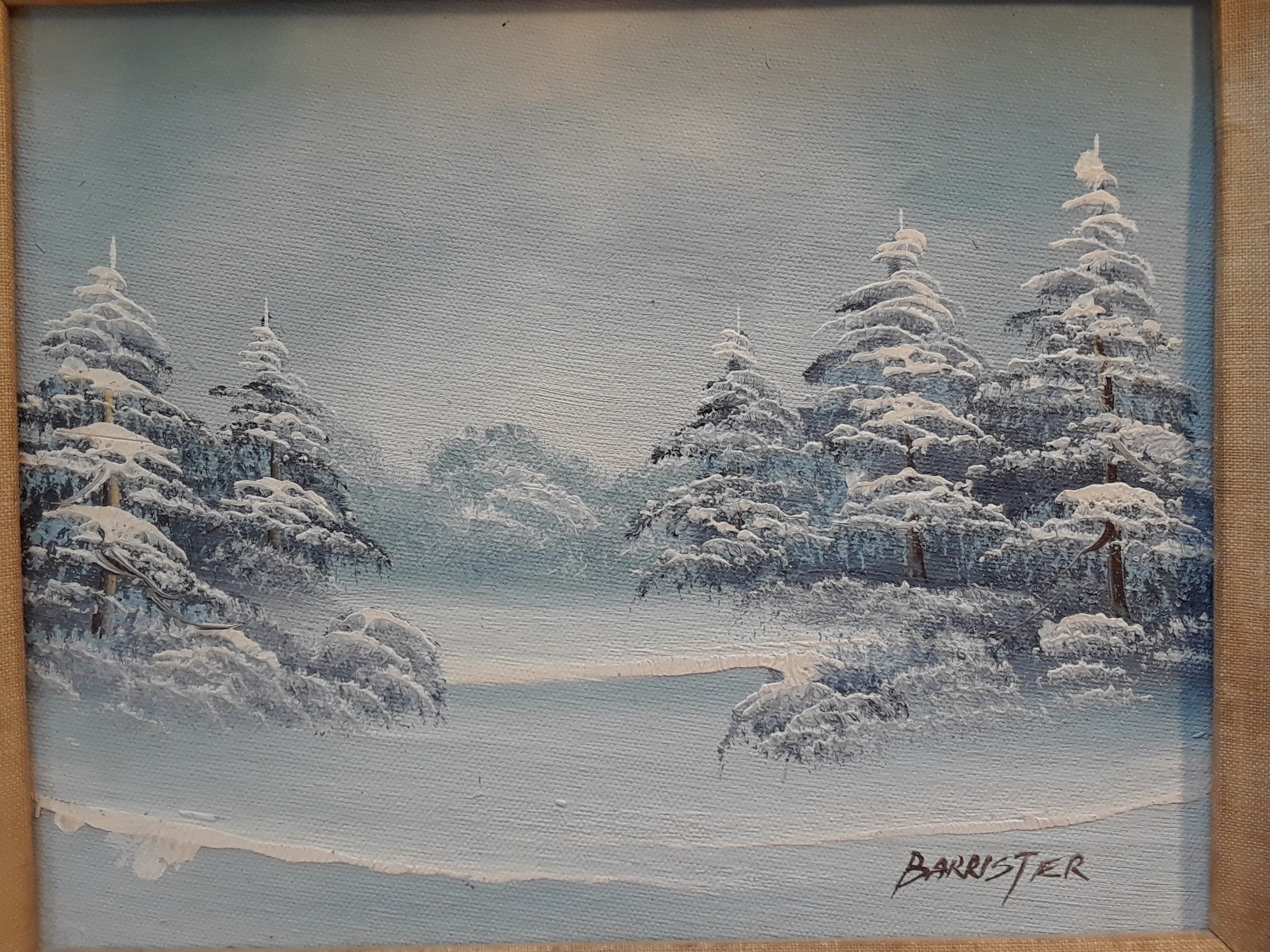 Antique Painting - Artist Barrister - Winter Landscape - Etsy