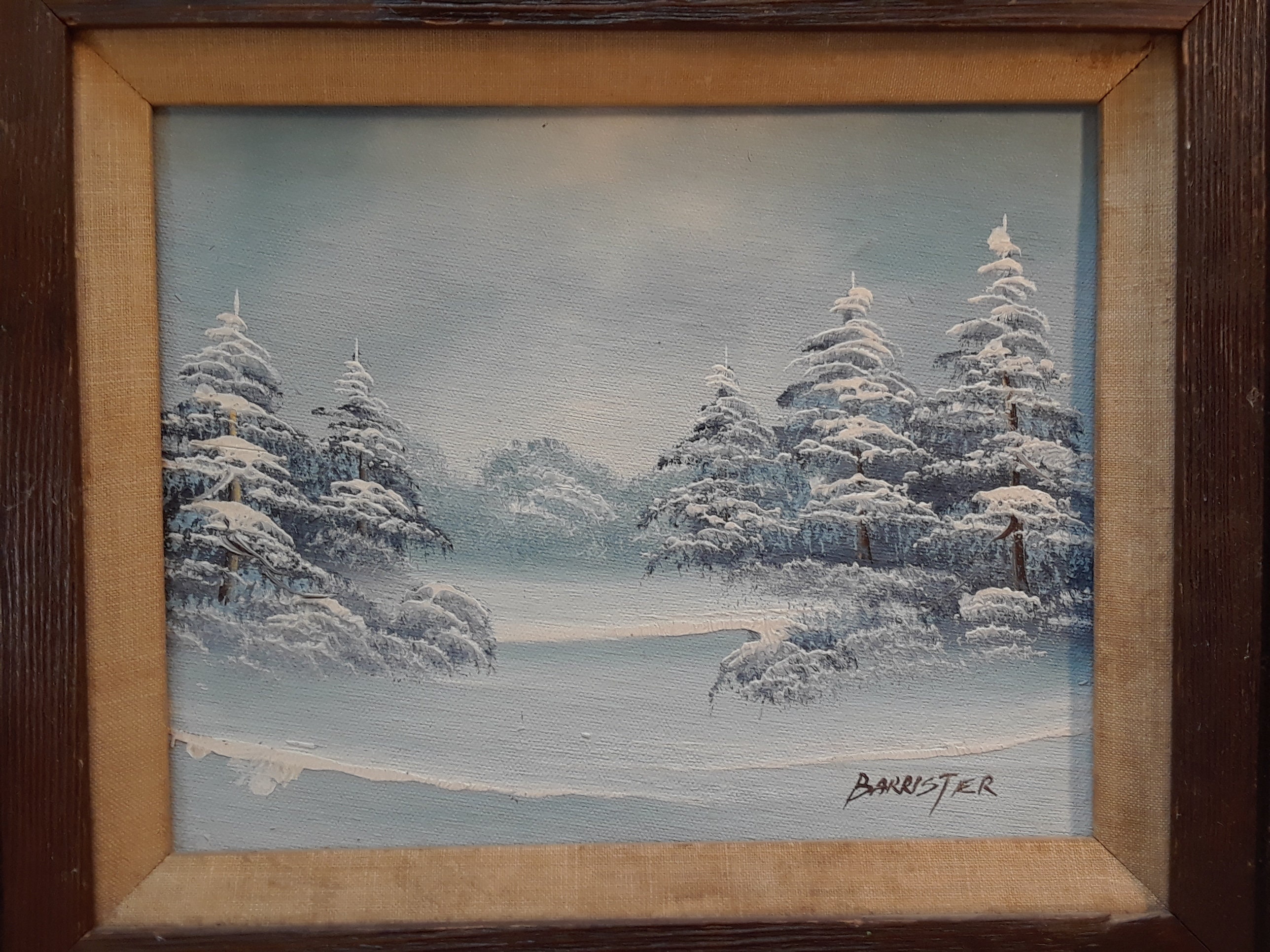 Antique Painting - Artist Barrister - Winter Landscape - Etsy