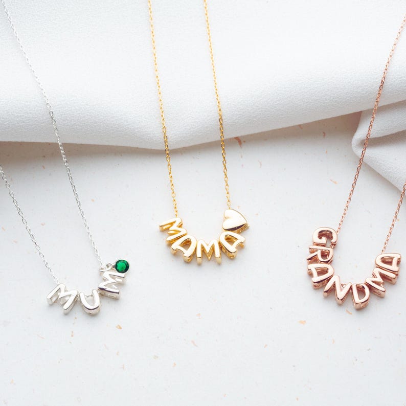 3D Silver Bubble Name Necklace, Custom Balloon Letters Necklace, Puff ...