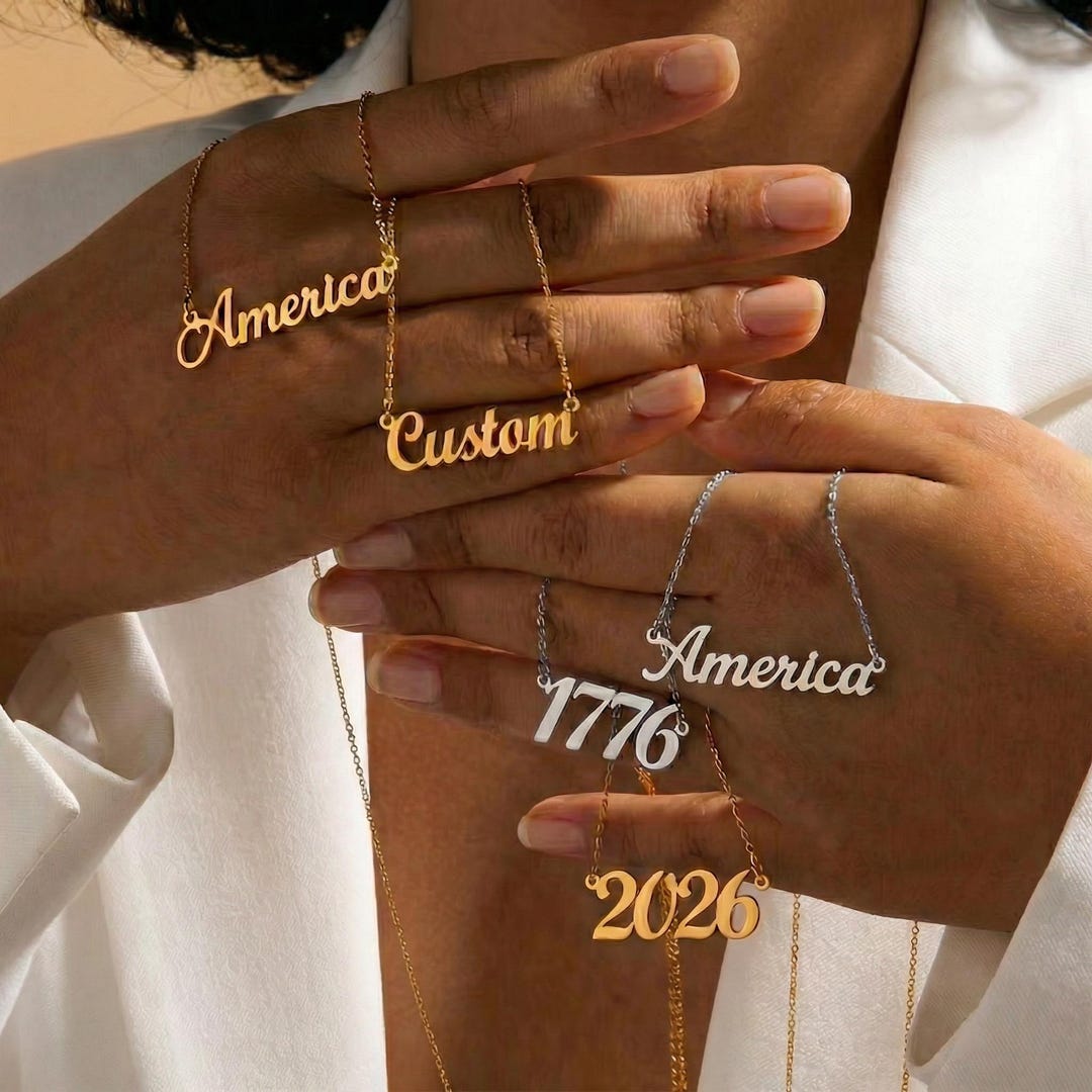 America 250 Years Necklace, 1776-2026 Personalized Pendant ...