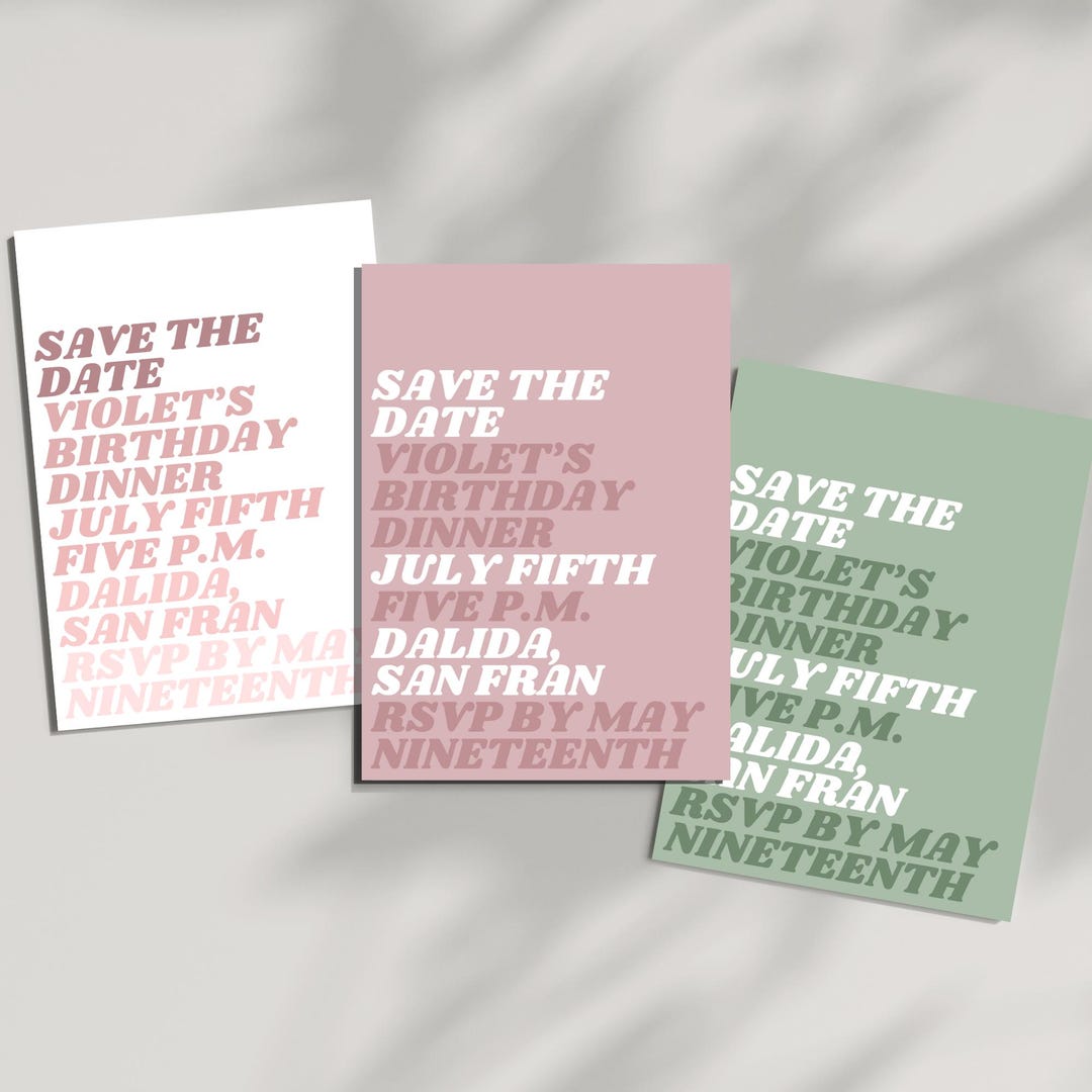 Editable Save the Date Party Invitation for Birthdays, Showers, and ...