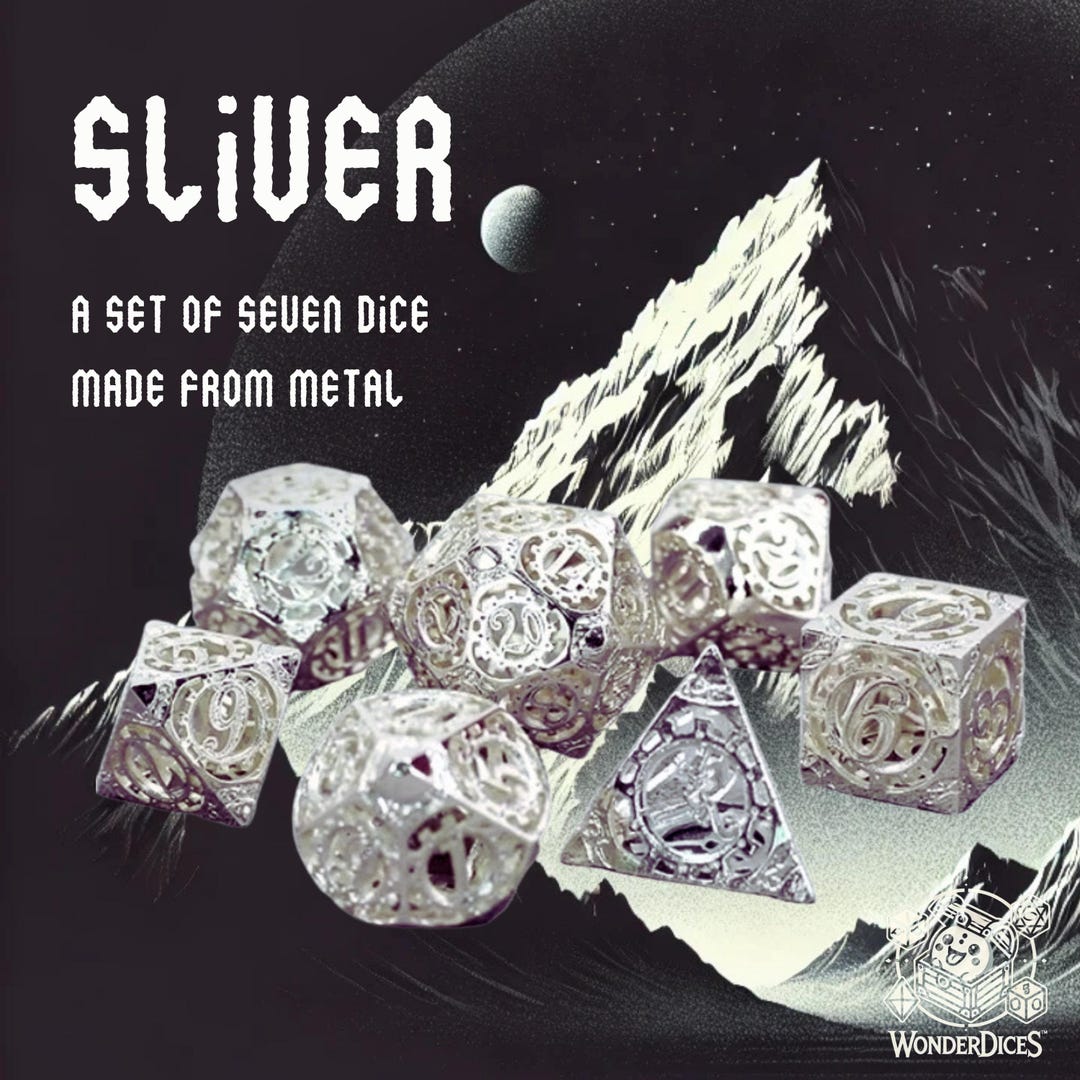 Silver (dnd COC Dice / Dungeons and Dragons Dice/ Baldur's Gate 3 Dice ...