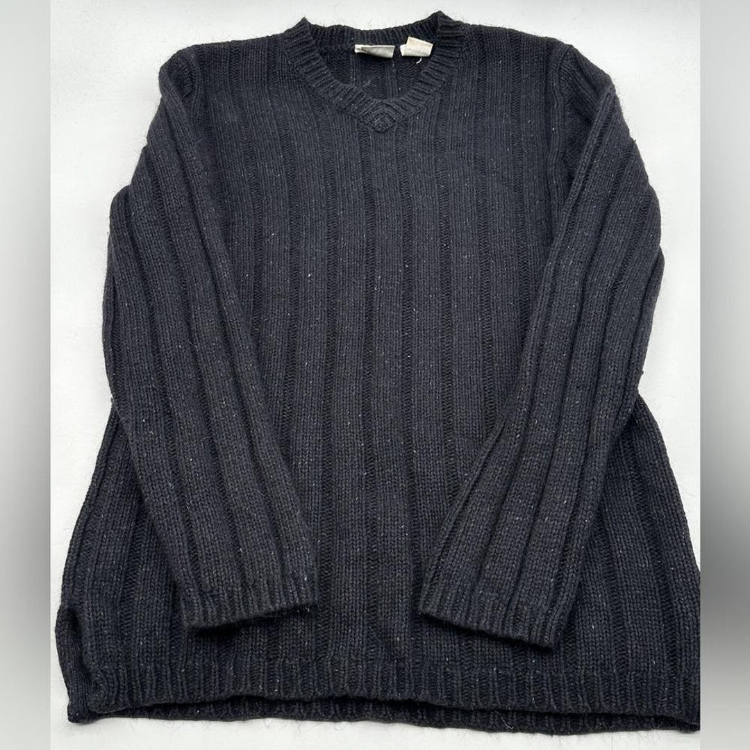 Women's Moda Intl Silk Angora Rabbit Blend Chunky Knit Gray Sweater ...