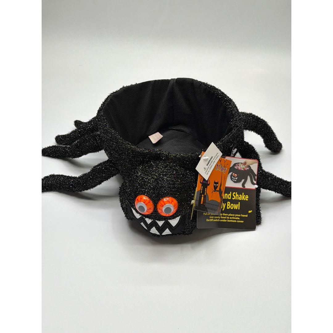 Animated Halloween Spider Candy Bowl Scream Shake - Etsy