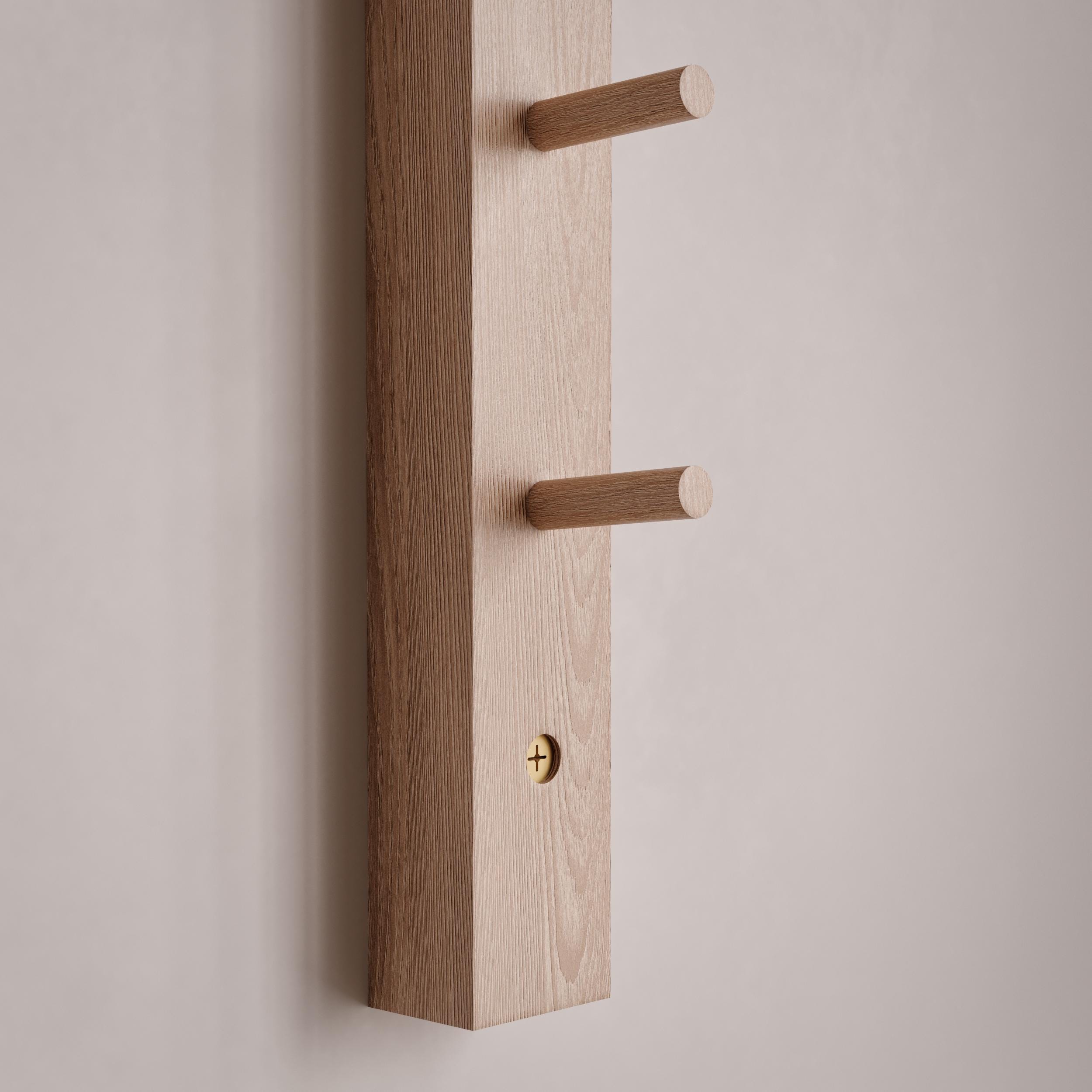 Minimalist Wooden Wall-mounted Coat Rack With Hooks - Entryway ...