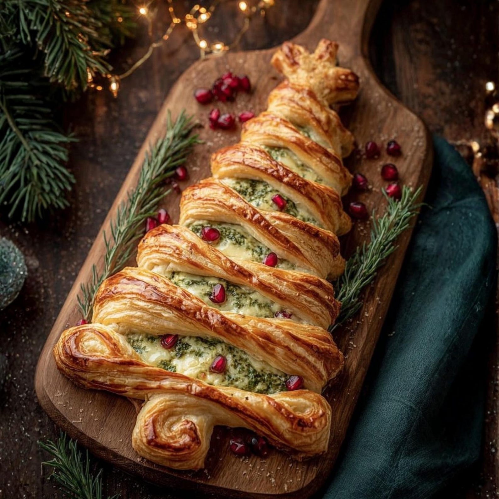 Pesto and Cheese Puff Pastry Christmas Tree | Easy Holiday Appetizer ...