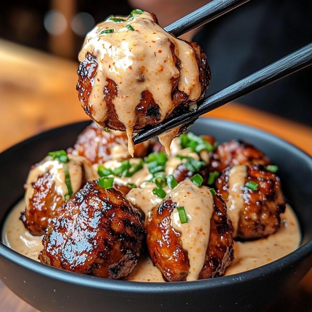 THE BEST Korean BBQ Meatballs With Spicy Mayo Dip Download. - Etsy