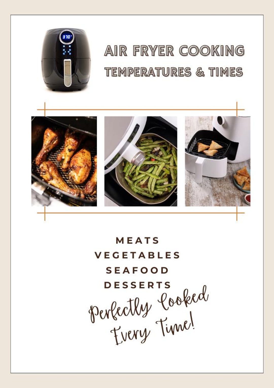 Handy Air Fryer Cooking Chart Cookbook - Easy Time & Temp Guide ...