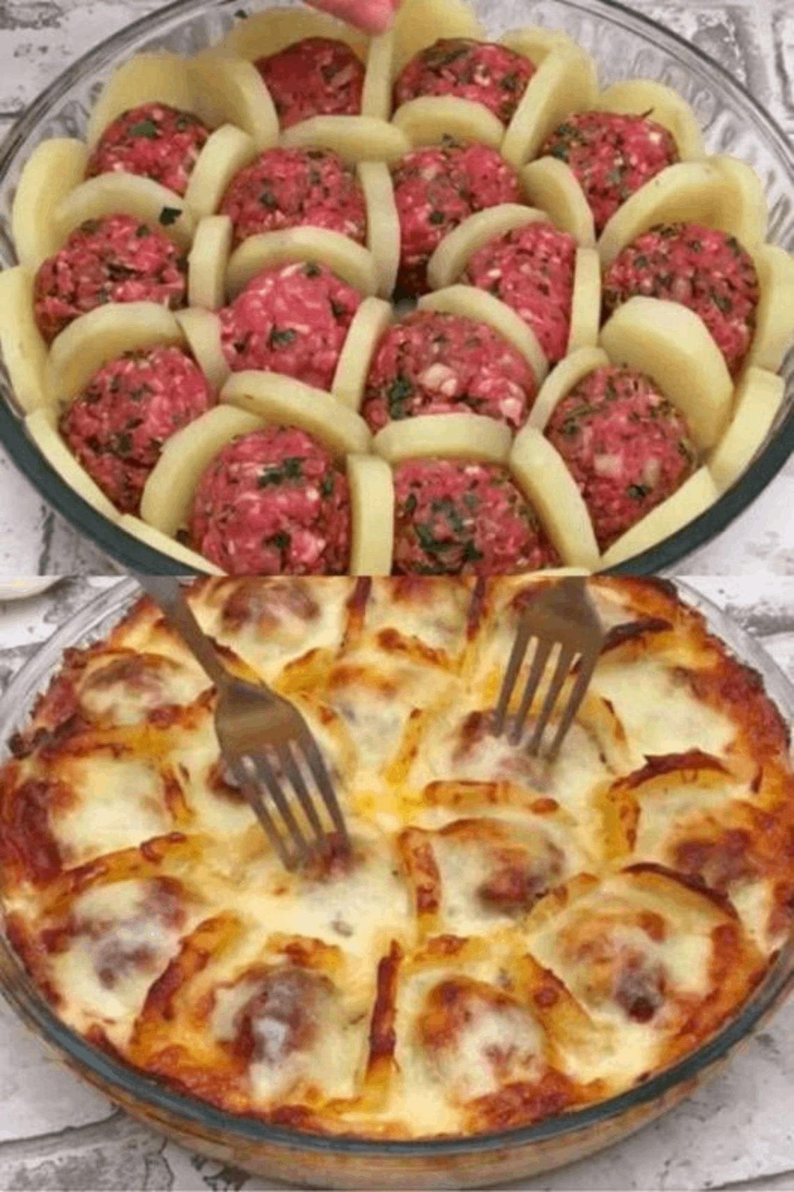 The Best Recipe – Au Gratin Meatballs and Potatoes | Cheesy & Creamy ...