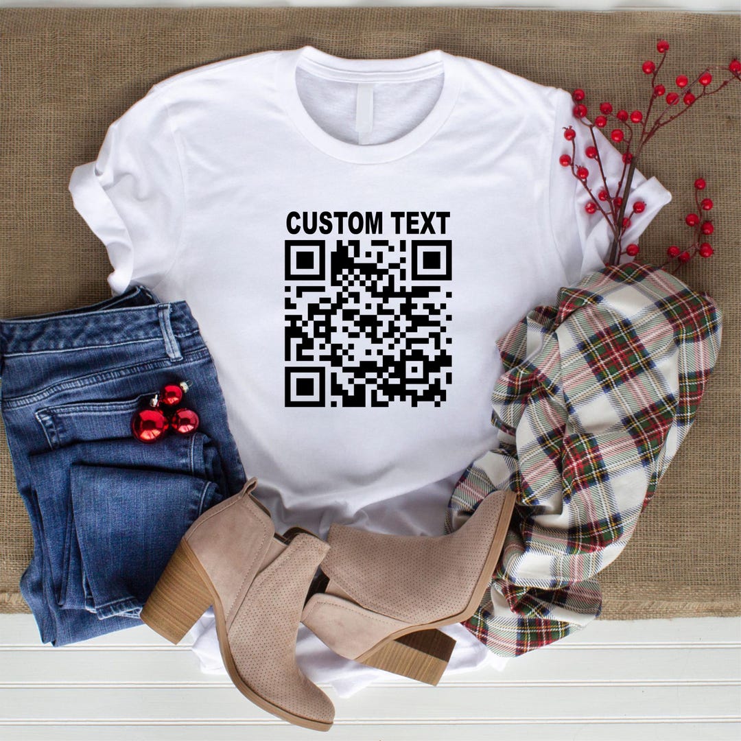 Personalized QR Code T Shirt, Qr Code Scan Shirts, Scan Me Custom ...