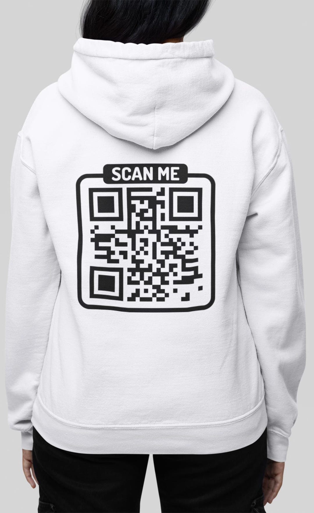 Custom QR Hoodie, Qr Code Hoodie, Custom Social QR Code Hoodie ...