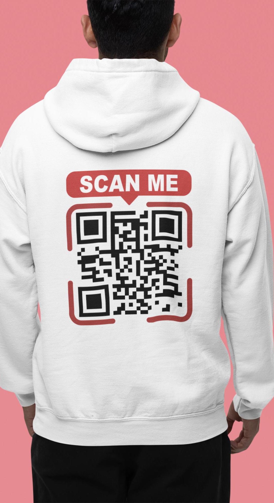 Custom QR Hoodie, Qr Code Hoodie, Social QR Code Hoodie, Personalized ...