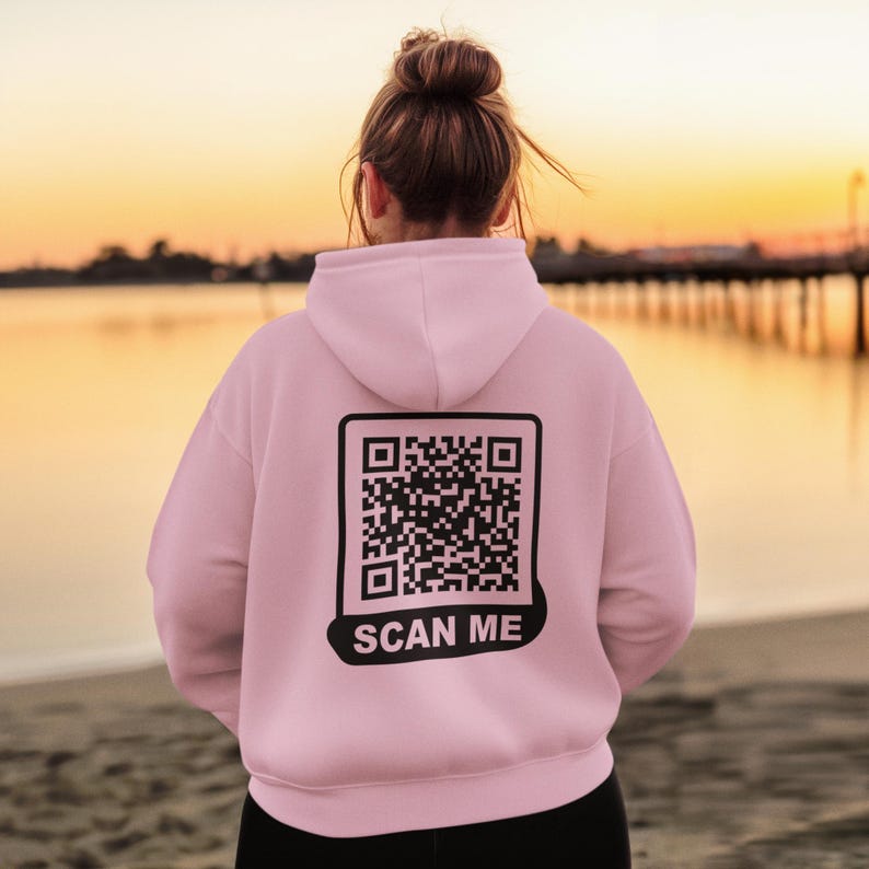 Custom QR Hoodie, Qr Code Hoodie, Custom QR Code Hoodie, Personalized ...