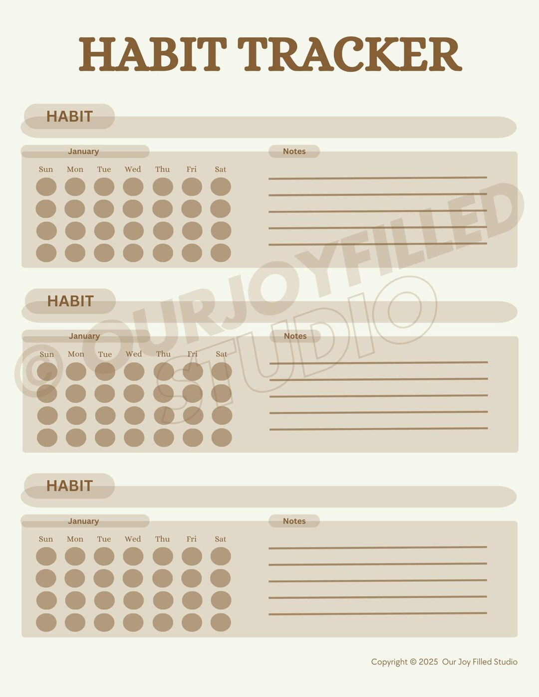 12 Month Habit Tracker Printable Full Year Habit Tracker Downloadable ...