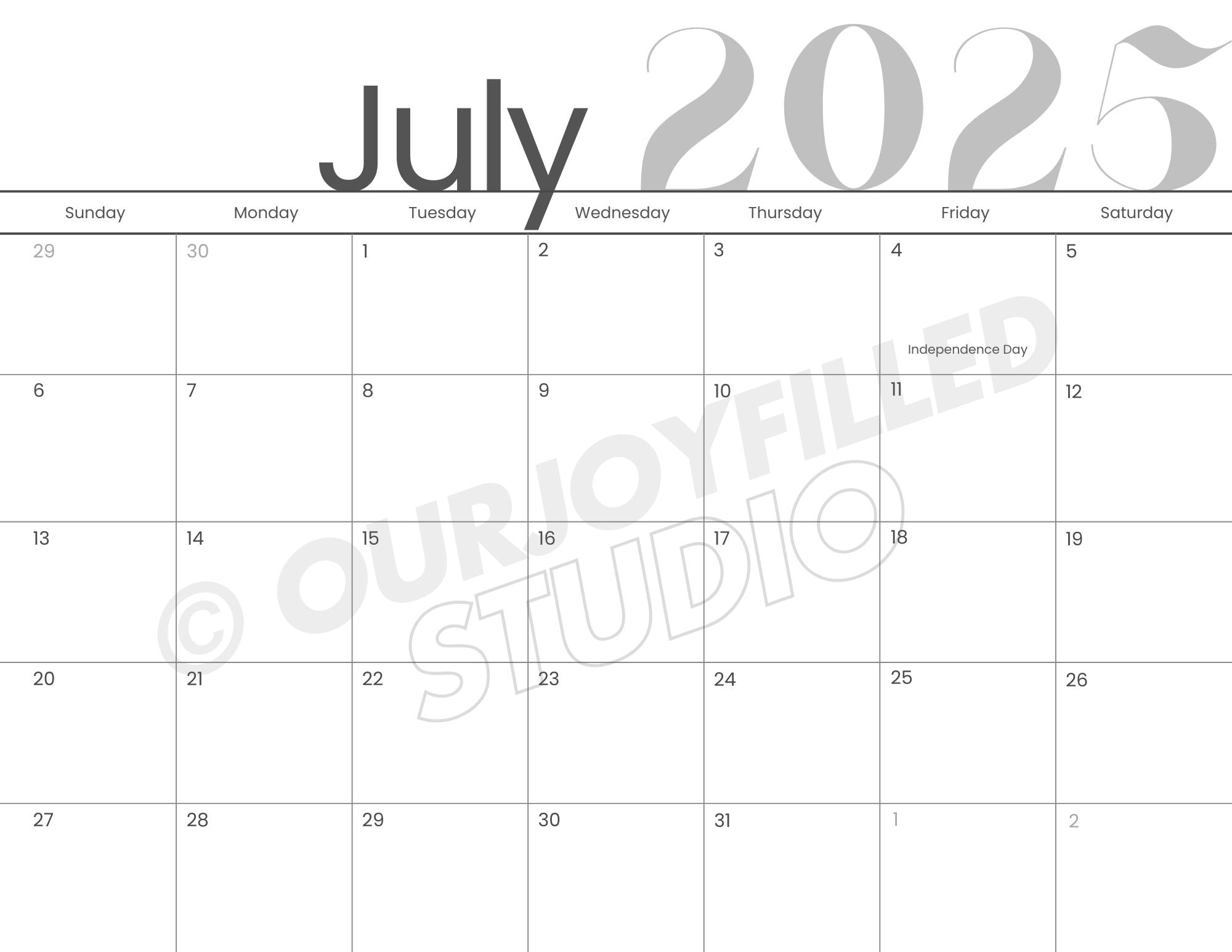 12 Month 2025 Calendar Printable 2025 12 Month New Years Planner ...