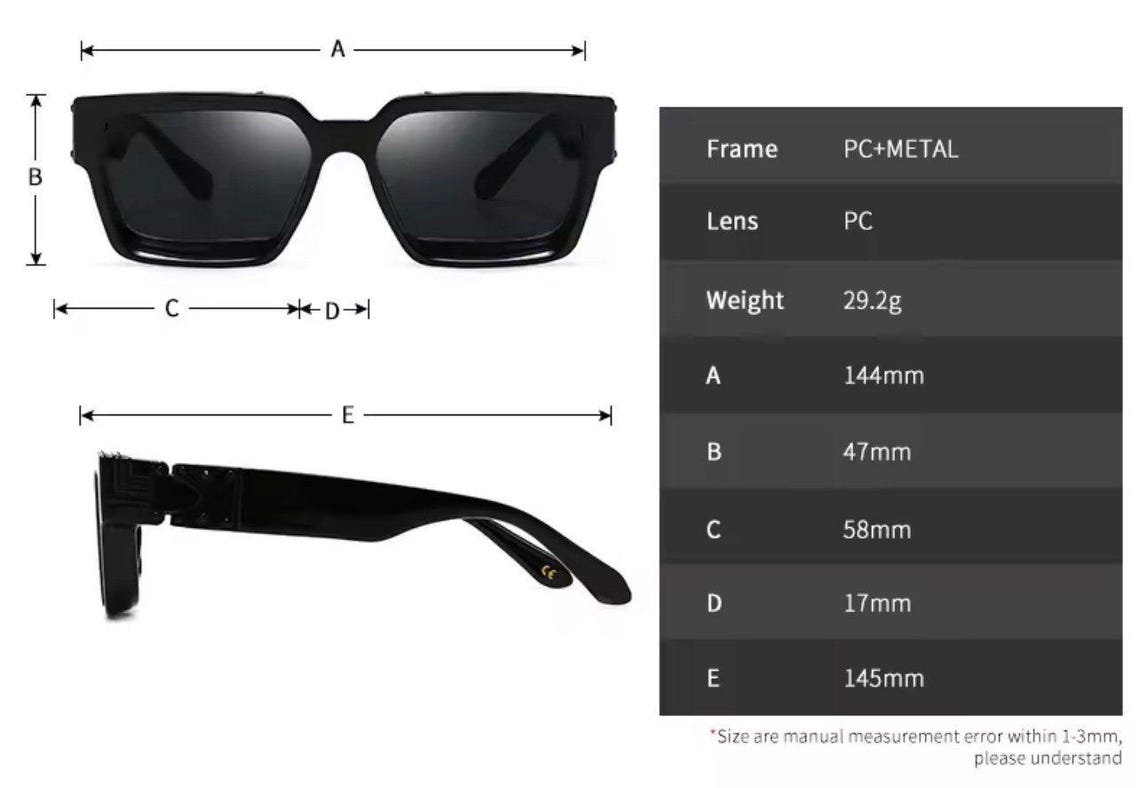 Retro Black Millionaire Shades Luxury Sunglasses 2024 for Men Designer ...