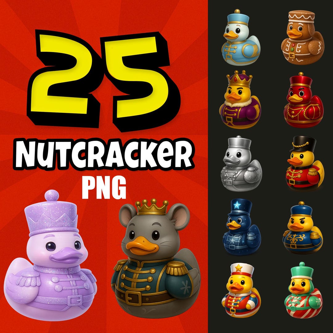 Nutcracker Rubber Duck PNG Clipart • 25 Glossy Holiday Characters ...