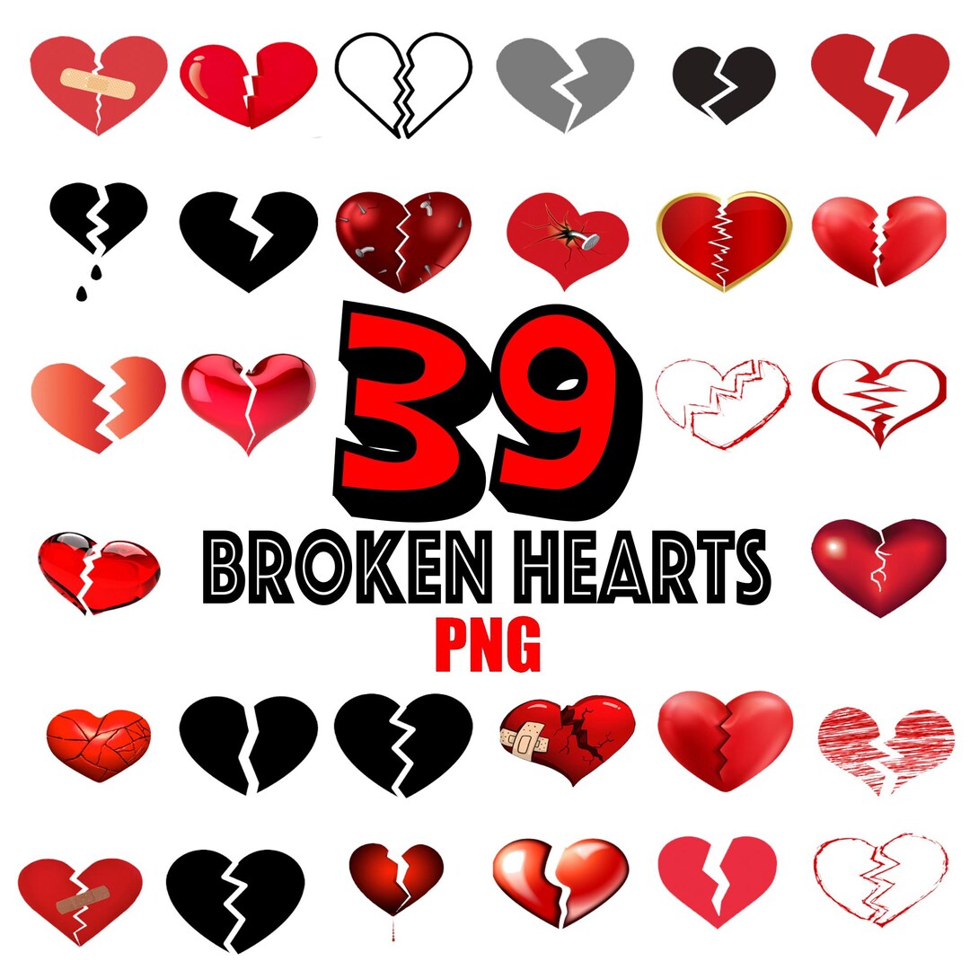 Broken Heart PNG Bundle - Digital Files for Crafts & DIY Projects ...
