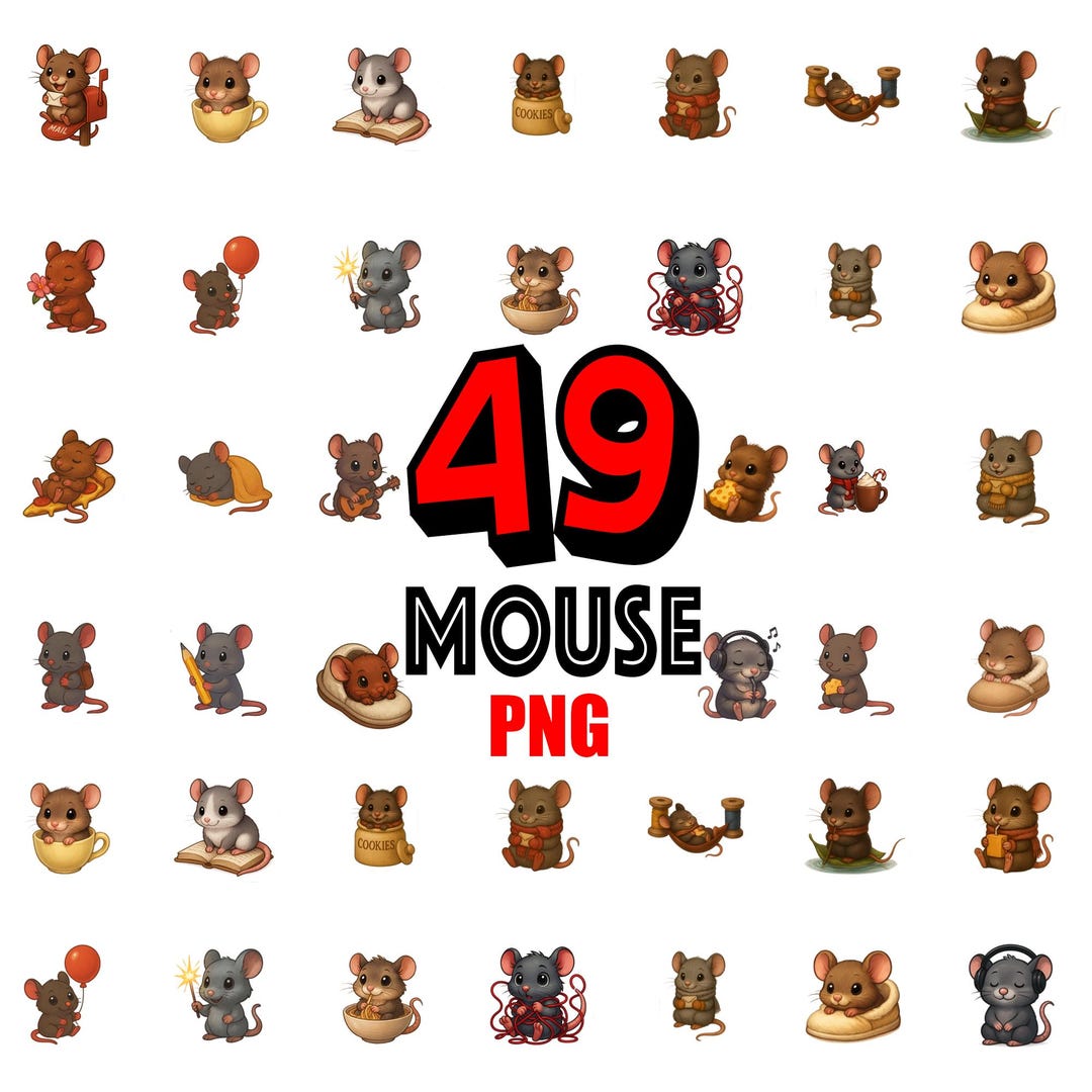 Mouse PNG Bundle - Digital Files for Crafts & DIY Projects - Digital ...