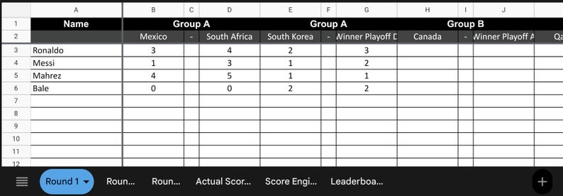 World Cup 2026 Predictor | Office Pool Spreadsheet (excel + Google ...