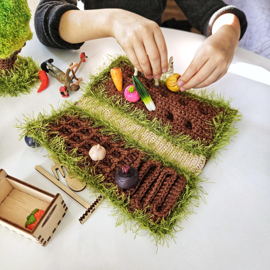Farm Playmat Play Mat Playscape Sensory Toys Montessori Toys Crochet ...