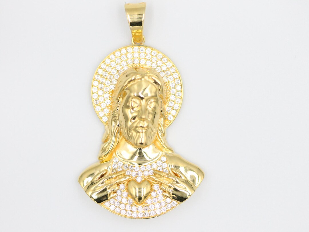 10K&14K Solid Gold San Judas Heart Pendant or Neclace With Snake Chain ...