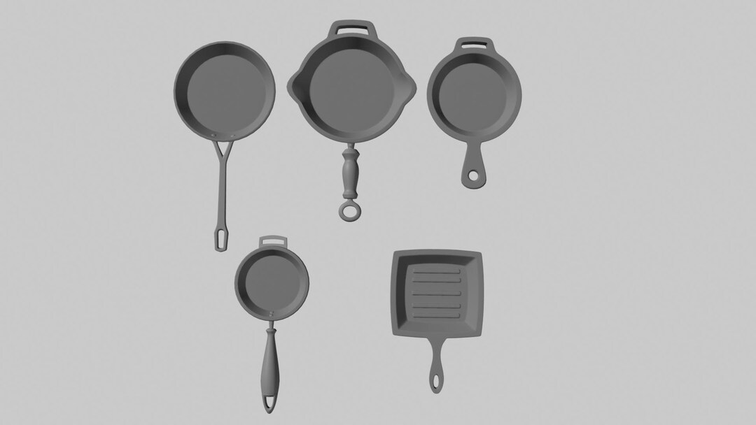 STL File - Miniature Set of Pans STL ( Dollhouses and Miniature ...