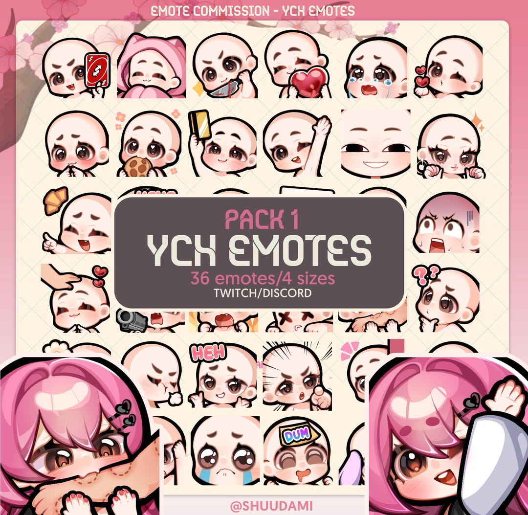 CUSTOM Emotes PACK 1 L Vtuber Emotes L Sub Emote L Emotes Twitch Custom ...