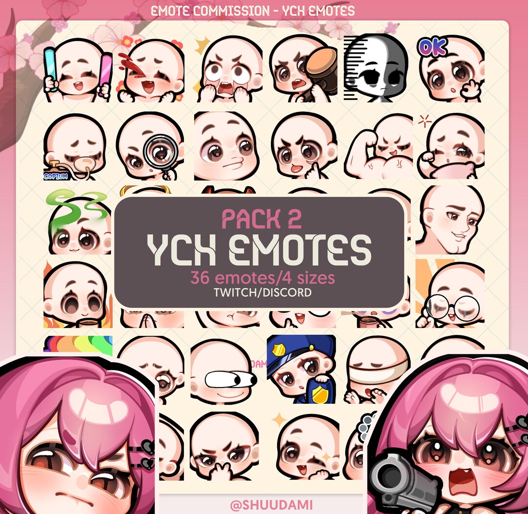 CUSTOM Emotes PACK 2 L Vtuber Emotes L Sub Emote L Emotes Twitch Custom ...