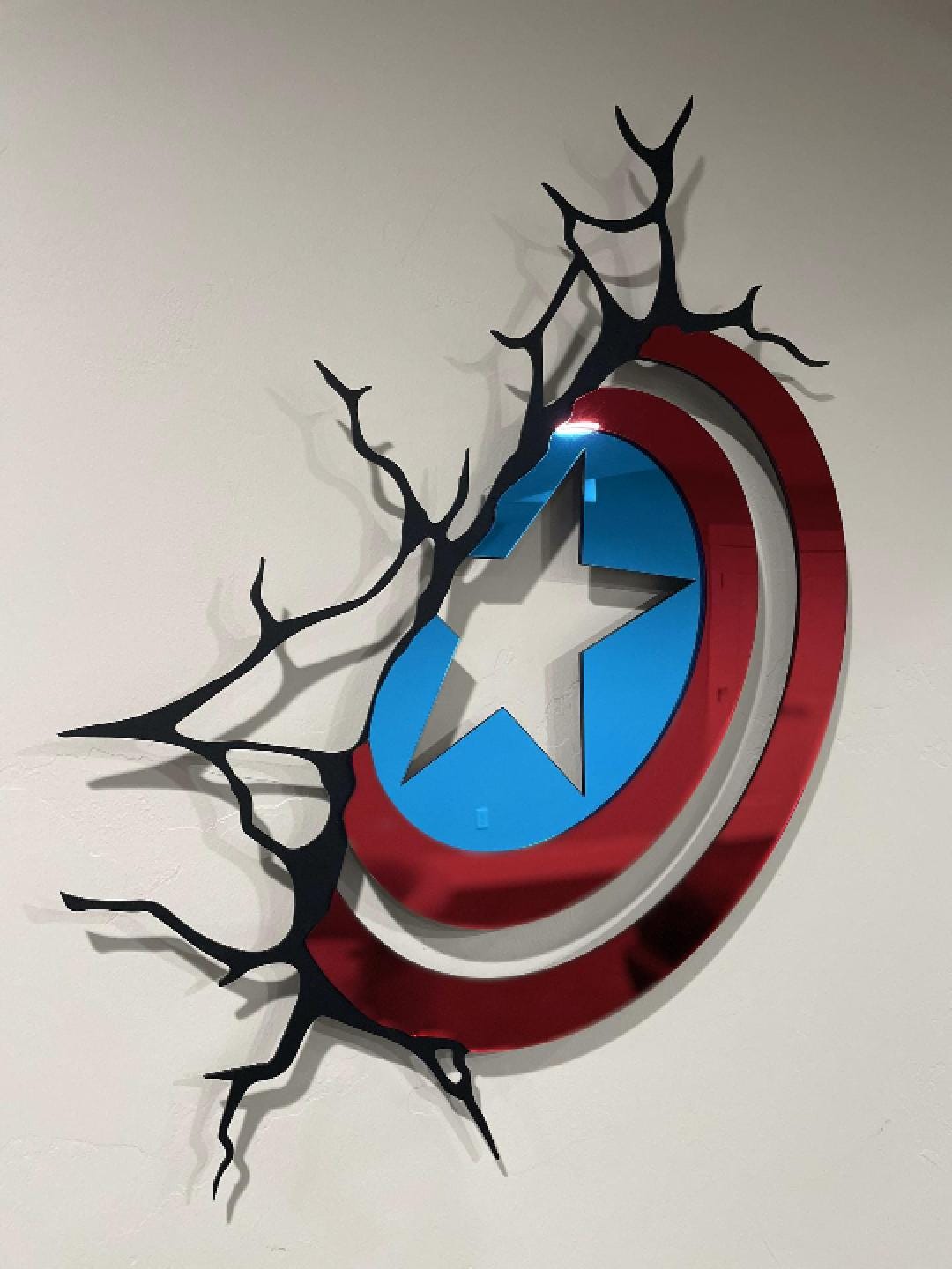 Captain America Mirror Acrylic Wall Decor - Etsy