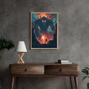 Epic Demon Showdown Digital Poster - Gamer Wall Art - Gaming Posters ...