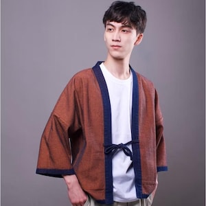 Indigo Orange | Original Design Reversible Japanese Kimono 3/4 Sleeve ...