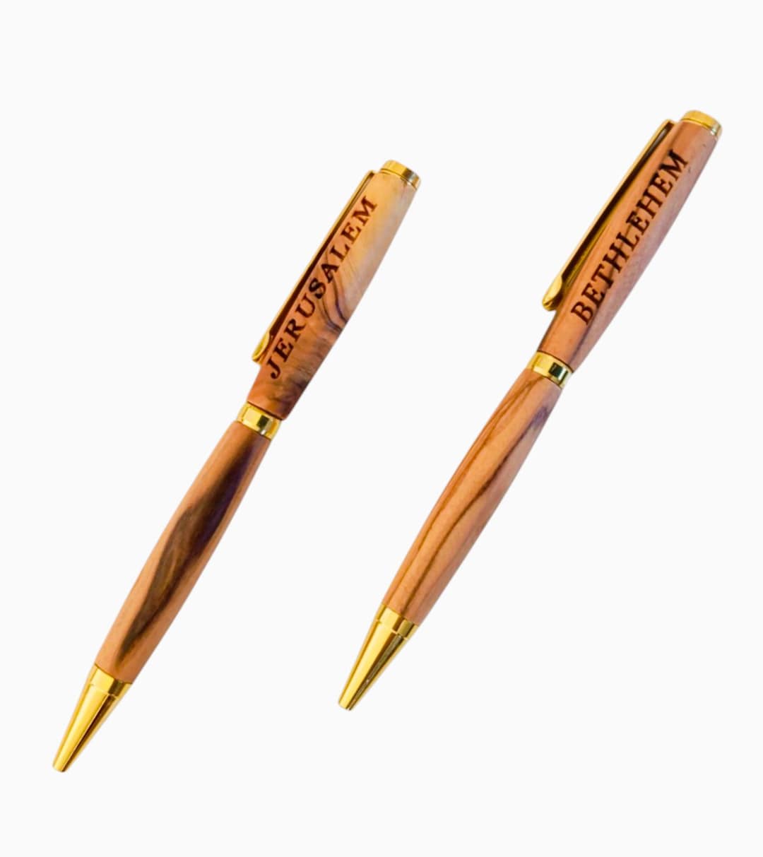 Handmade Olivewood Pen (blue Ink), Hand Carved by Palestinian Artisan ...