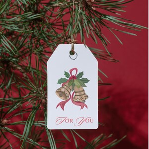 Printable Christmas Gift Tags, Elegant Holiday Present Tags, Festive ...