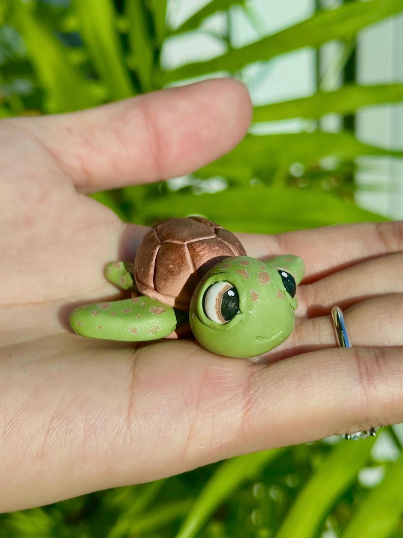 Sea Turtle Mini Clay Figurine | Movie Character | Polymer Clay | Cute ...