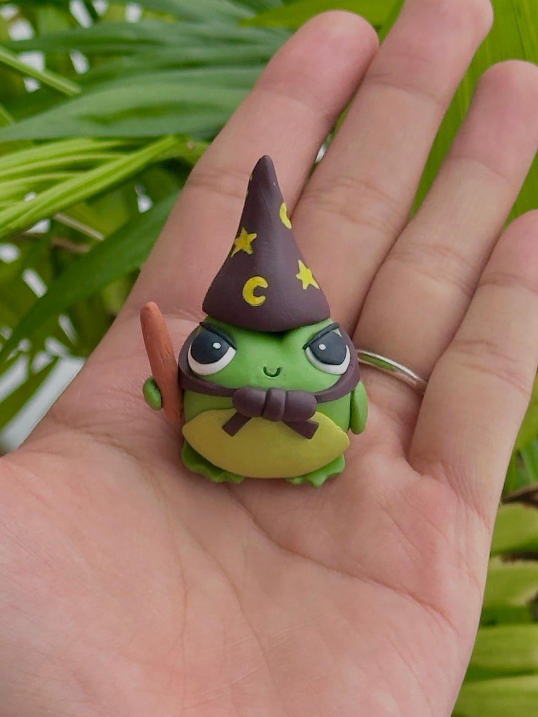 Wizard Frog Figurine | Toad Desk Friend | Clay Figurine | Magical Decor ...