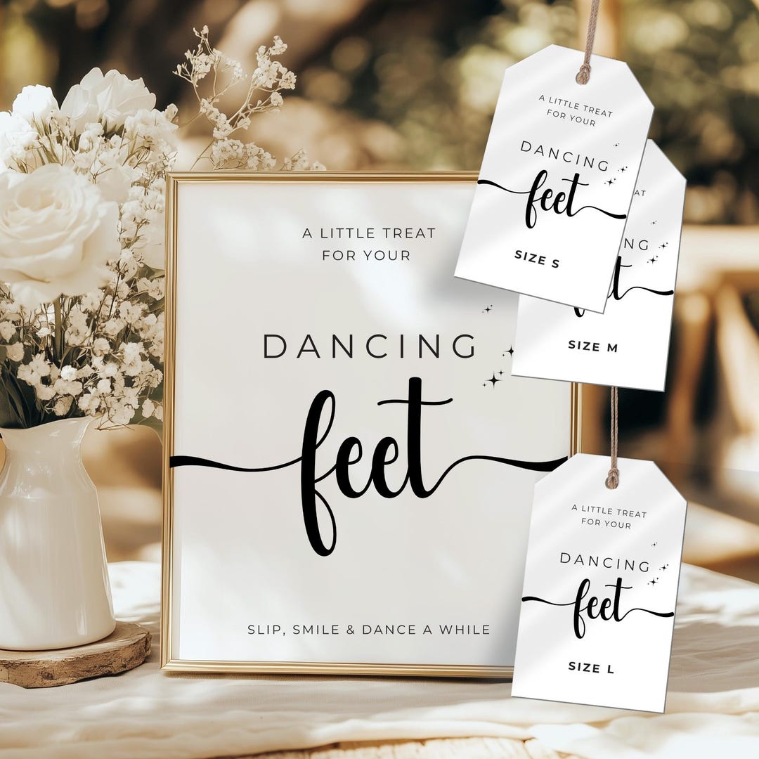 Signage for Slippers at Wedding, Bundle Customizable Flip Flop Tags ...