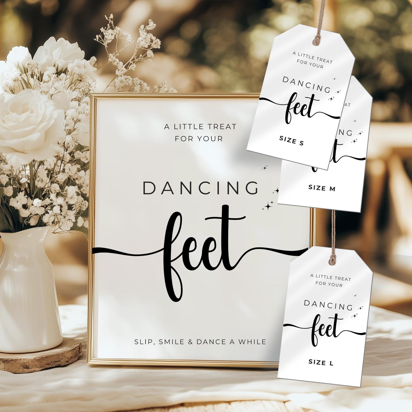 Signage for Slippers at Wedding, Bundle Customizable Flip Flop Tags ...